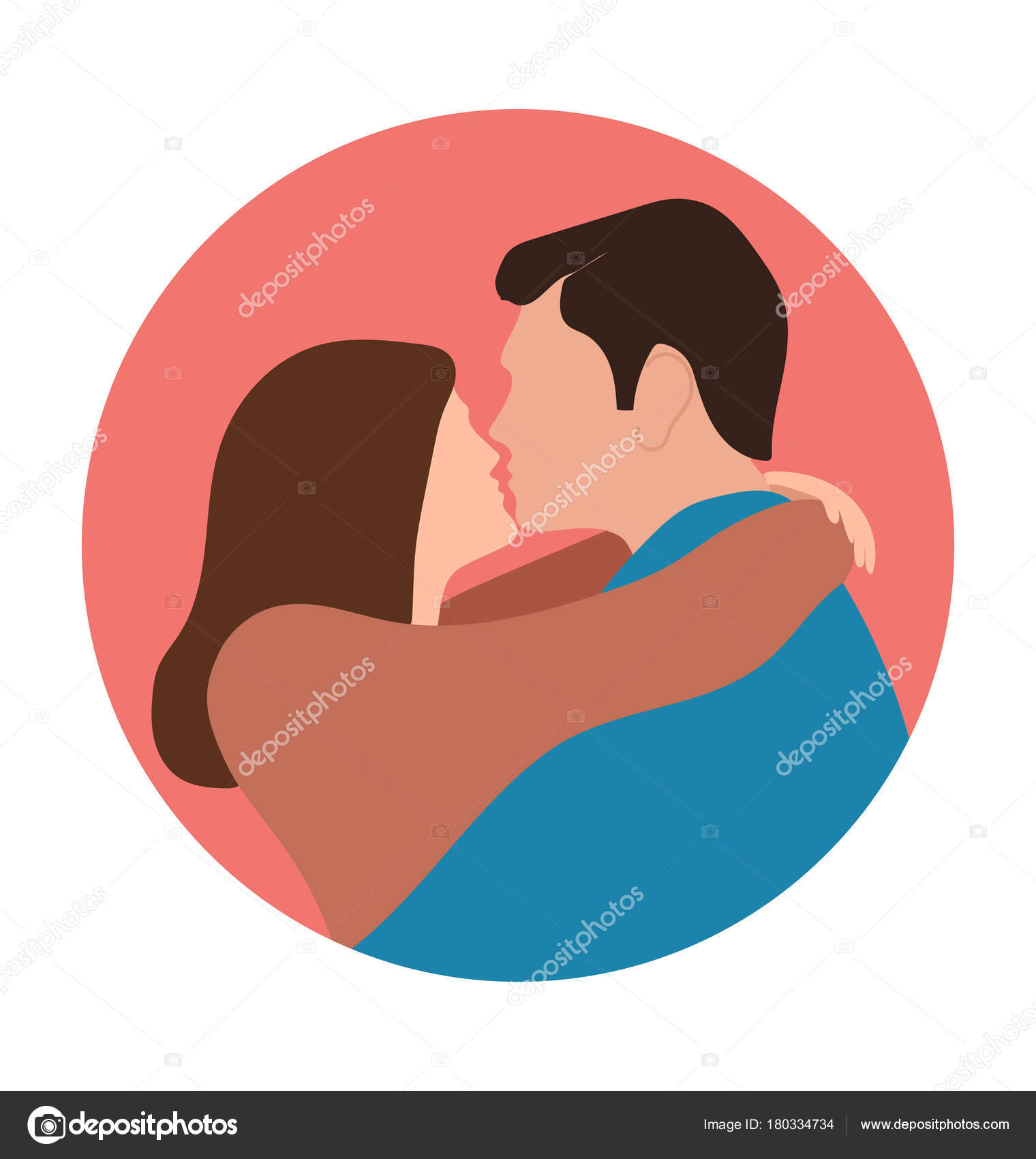 Couple Hug Flat Vector Icon — Stock Vector © creativestall #180334734