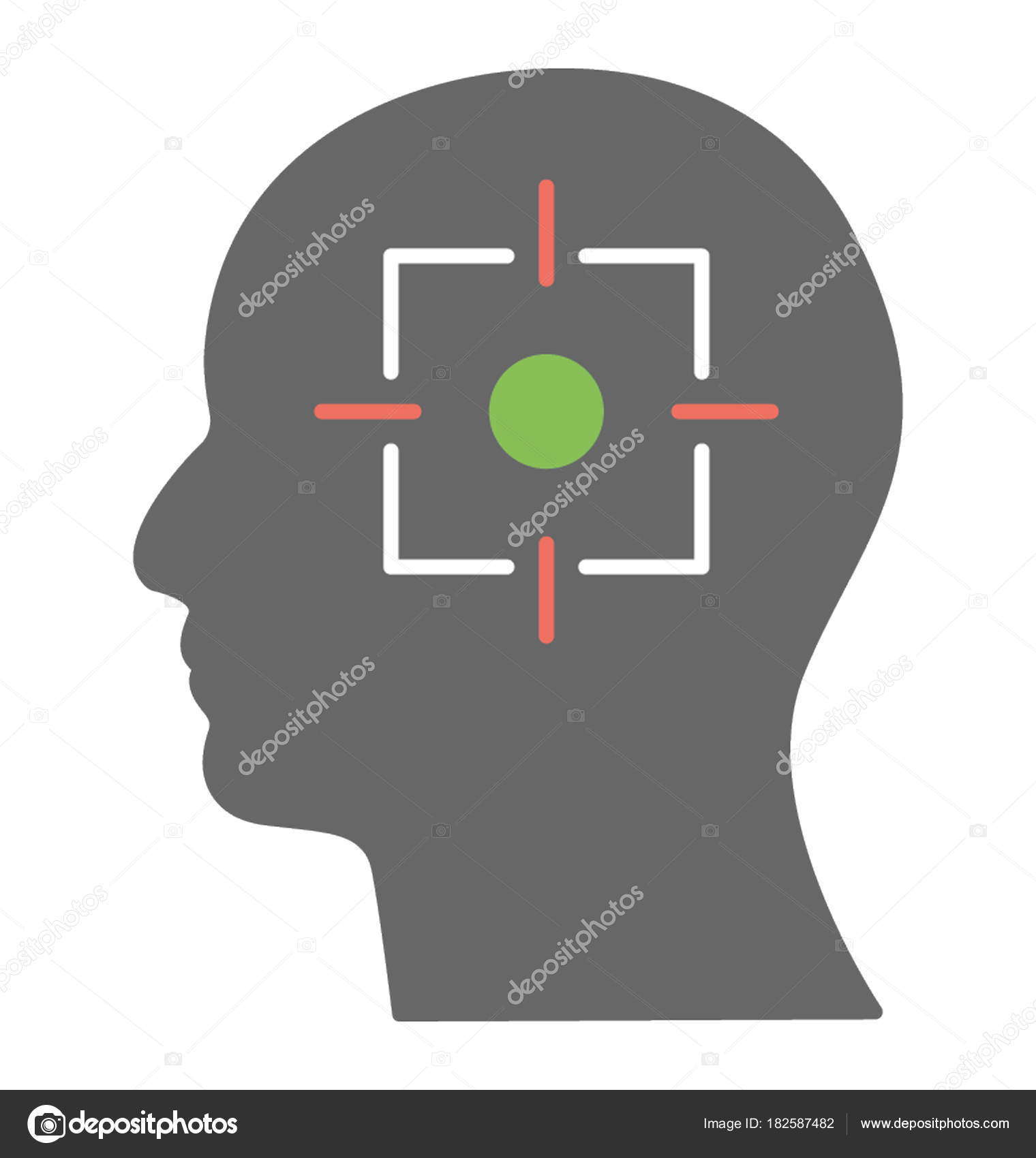 Focused Solution Flat Icon Solution Based Thinking Stock Vector Image ...