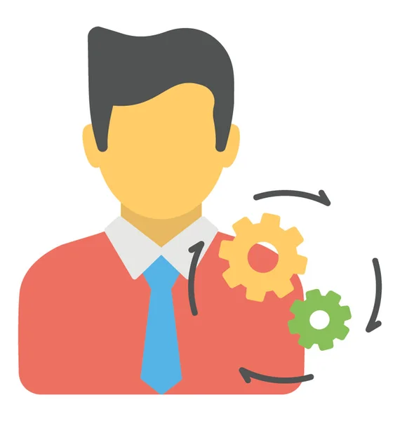 Flat icon project manager. Leader - Stock Image - Everypixel