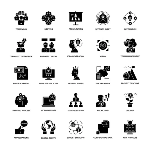 Here Pack Project Management Icons Glyph Design Set Can Modified Stock ...