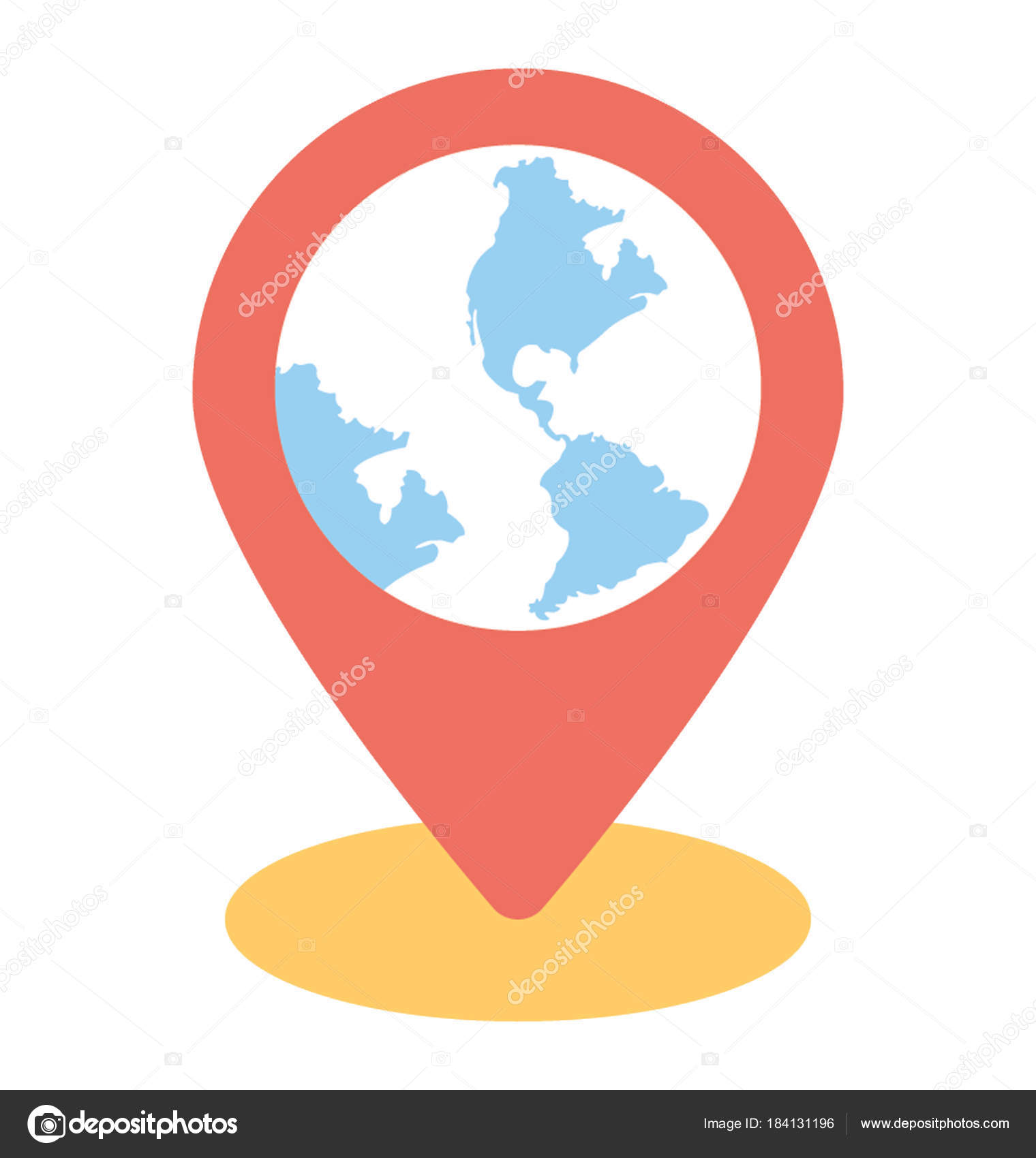 Map Pointer World Globe Flat Vector Icon Stock Vector Image by ...