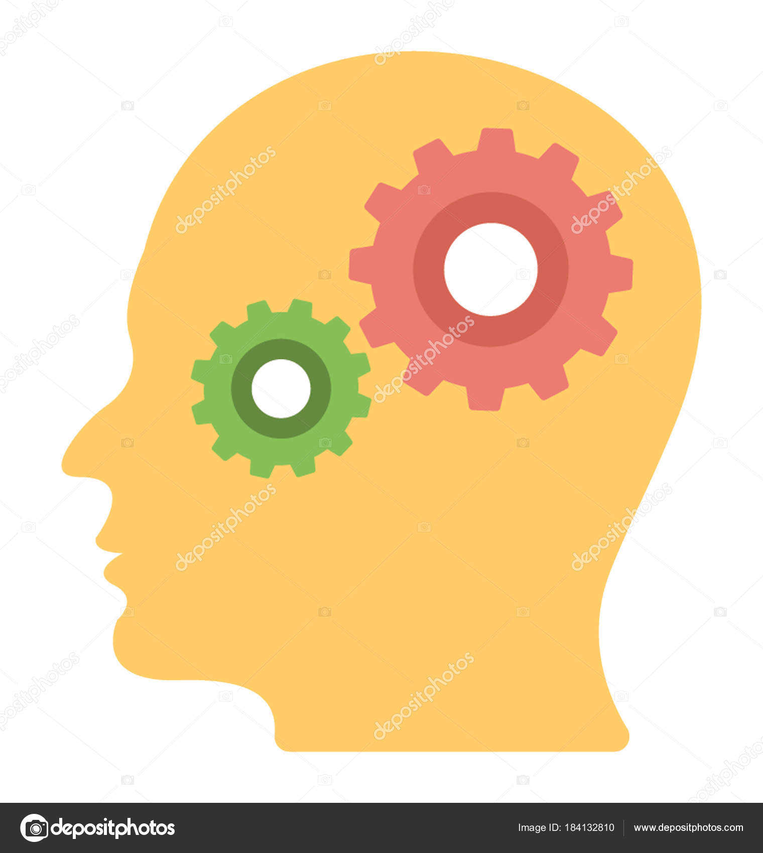 Human Idea Progress Flat Vector Icon Stock Vector Image by ...