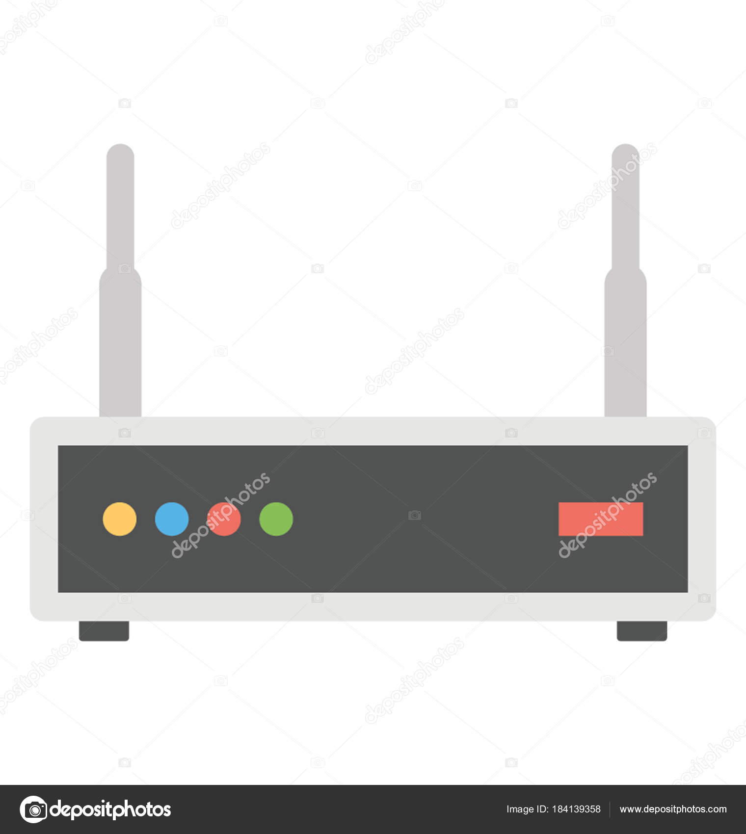 Internet Router Wireless Modem Flat Vector Icon Stock Vector Image by ...