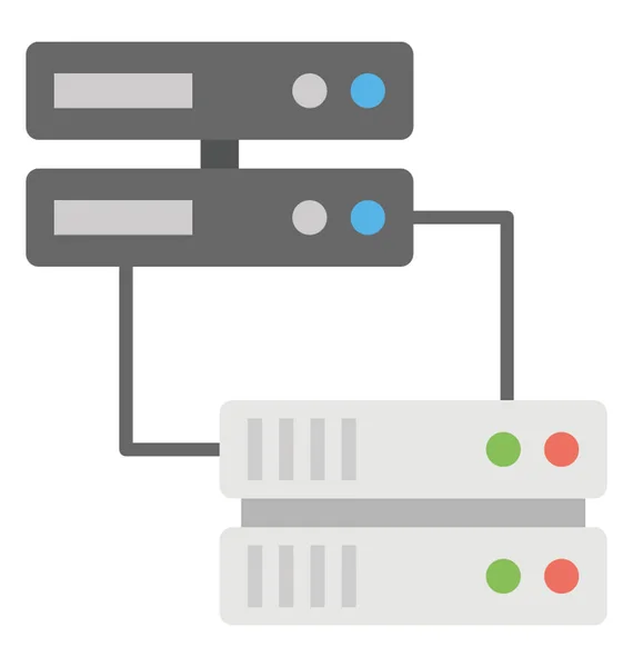 Two Server Racks Connected Database Flat Icon Stock Vector by ...