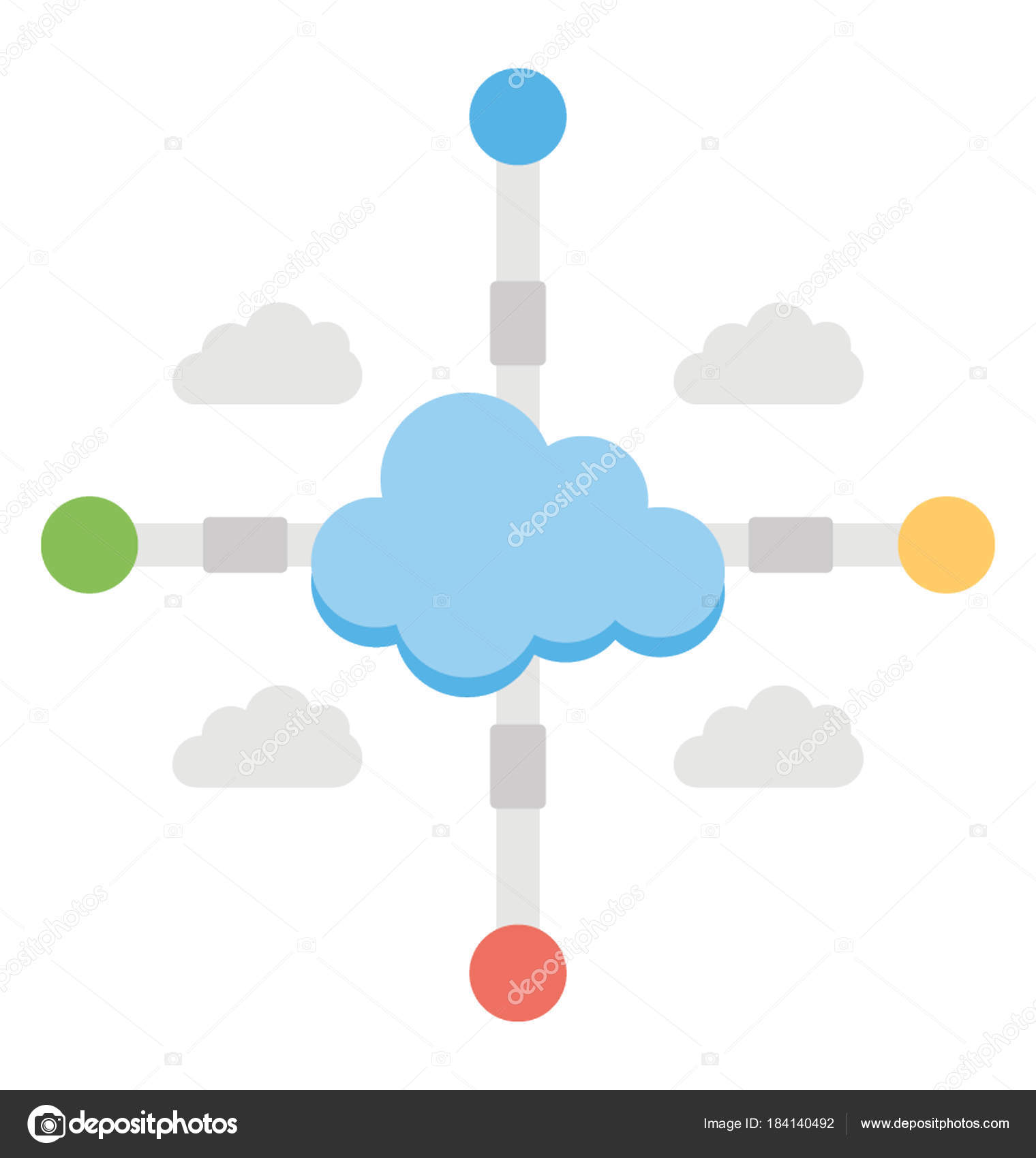 Cloud Network Development Cloud Computing Flat Icon Stock Vector Image ...