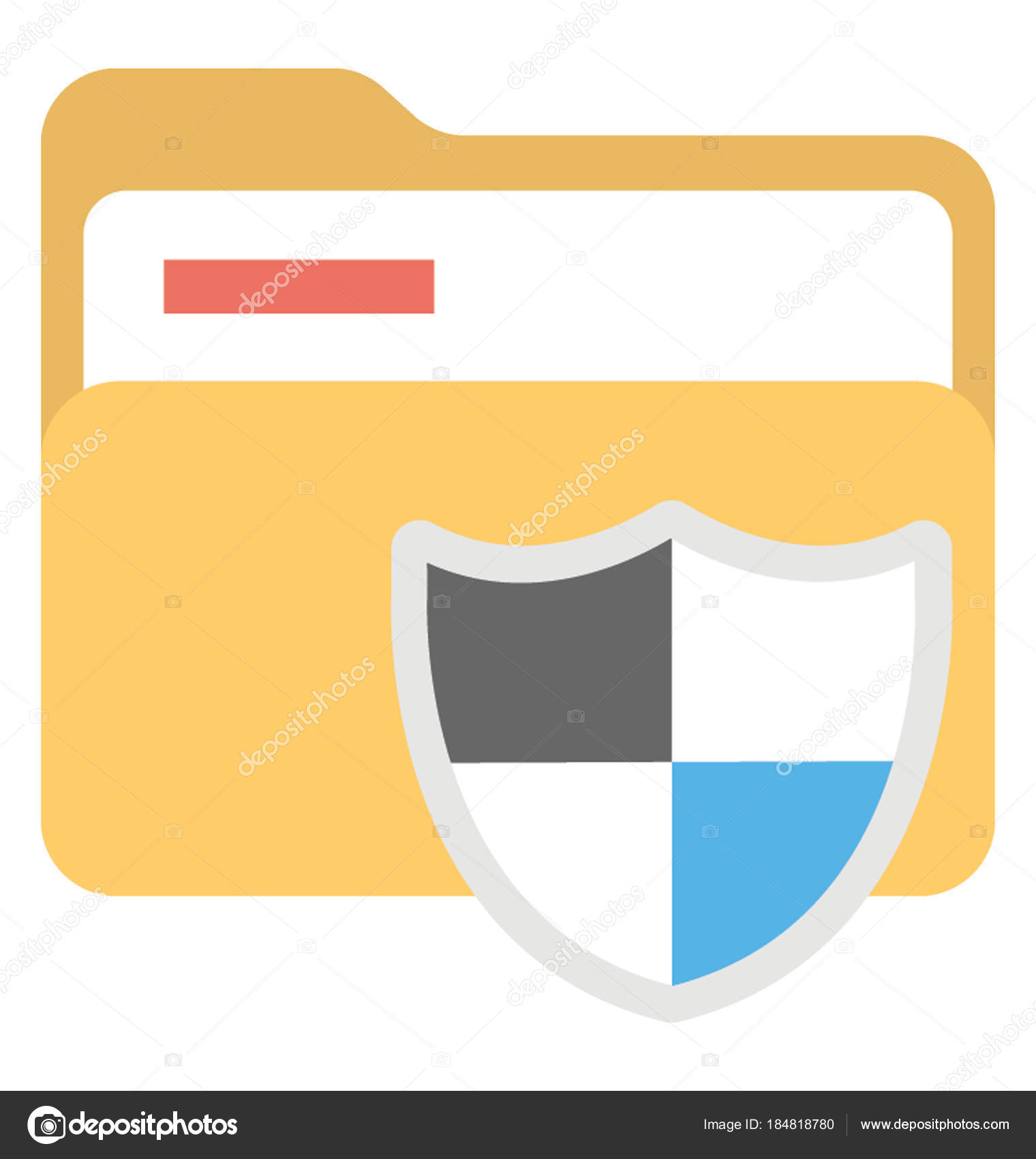 Document Shield Secured Document Flat Icon Stock Vector Image by ...