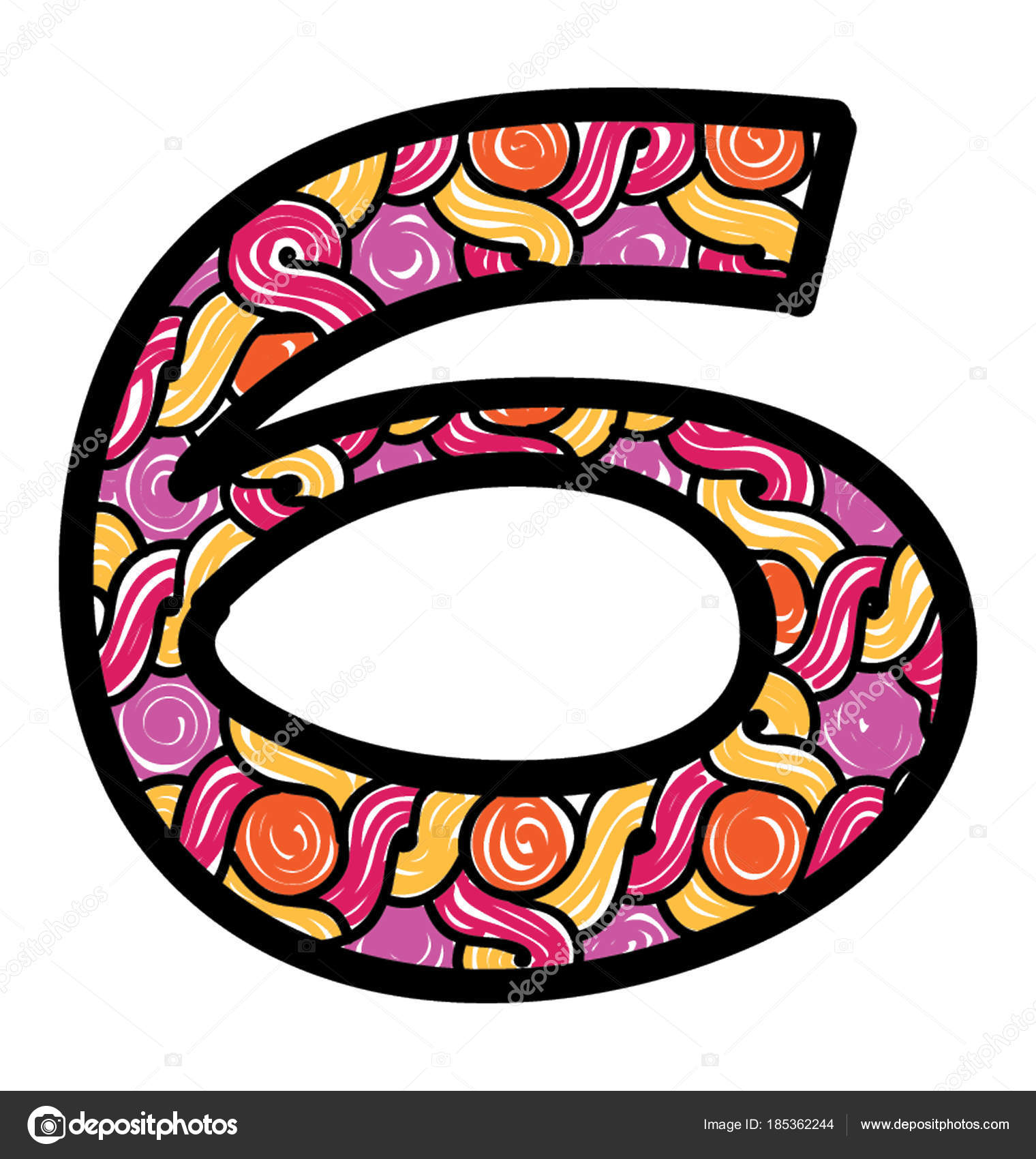 Numerical Digit Number Colored Design Stock Vector by ©creativestall ...