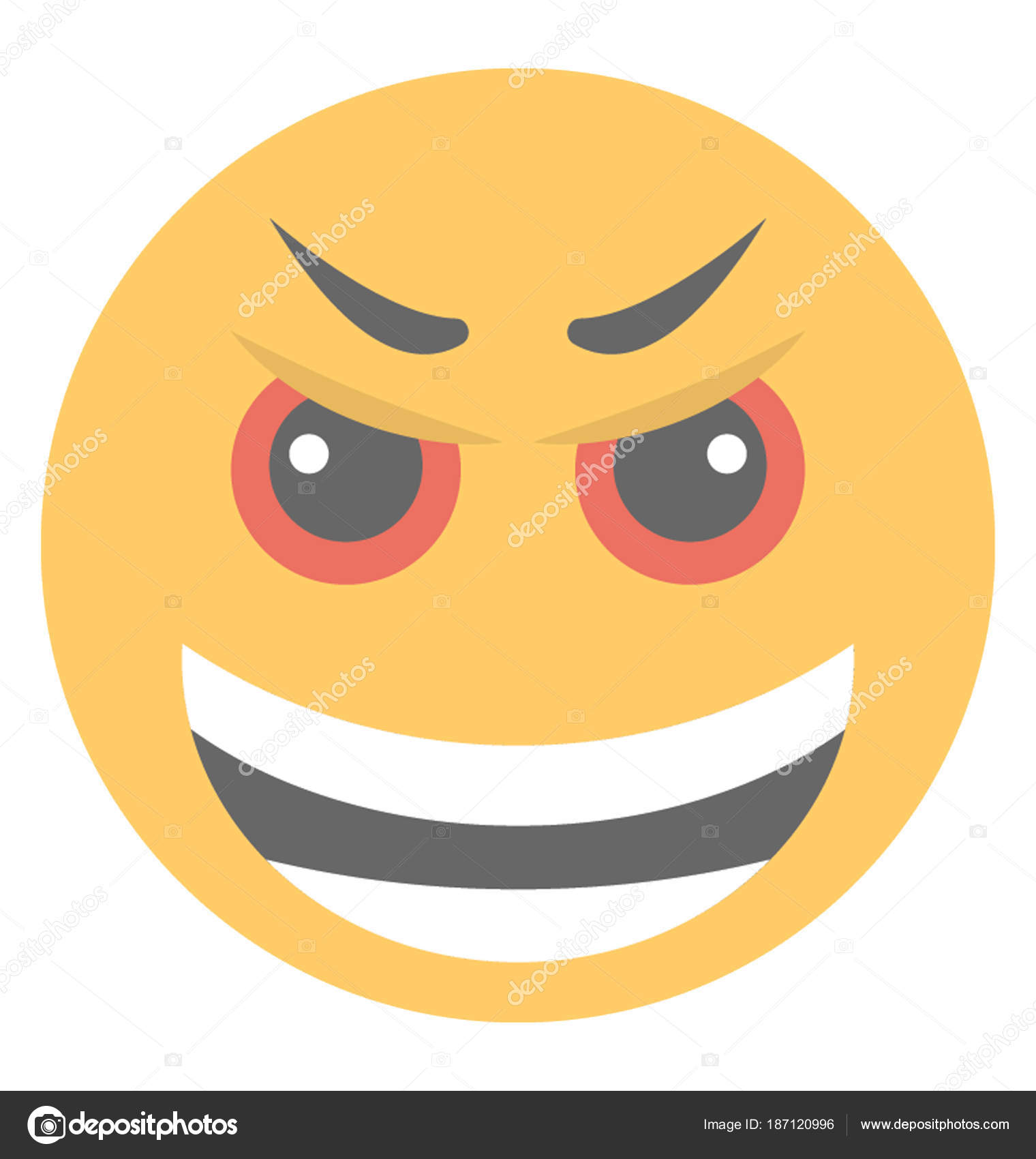 Böse Grinsende Smiley Nerd Gesichtsausdruck Stock-Vektorbild von ...