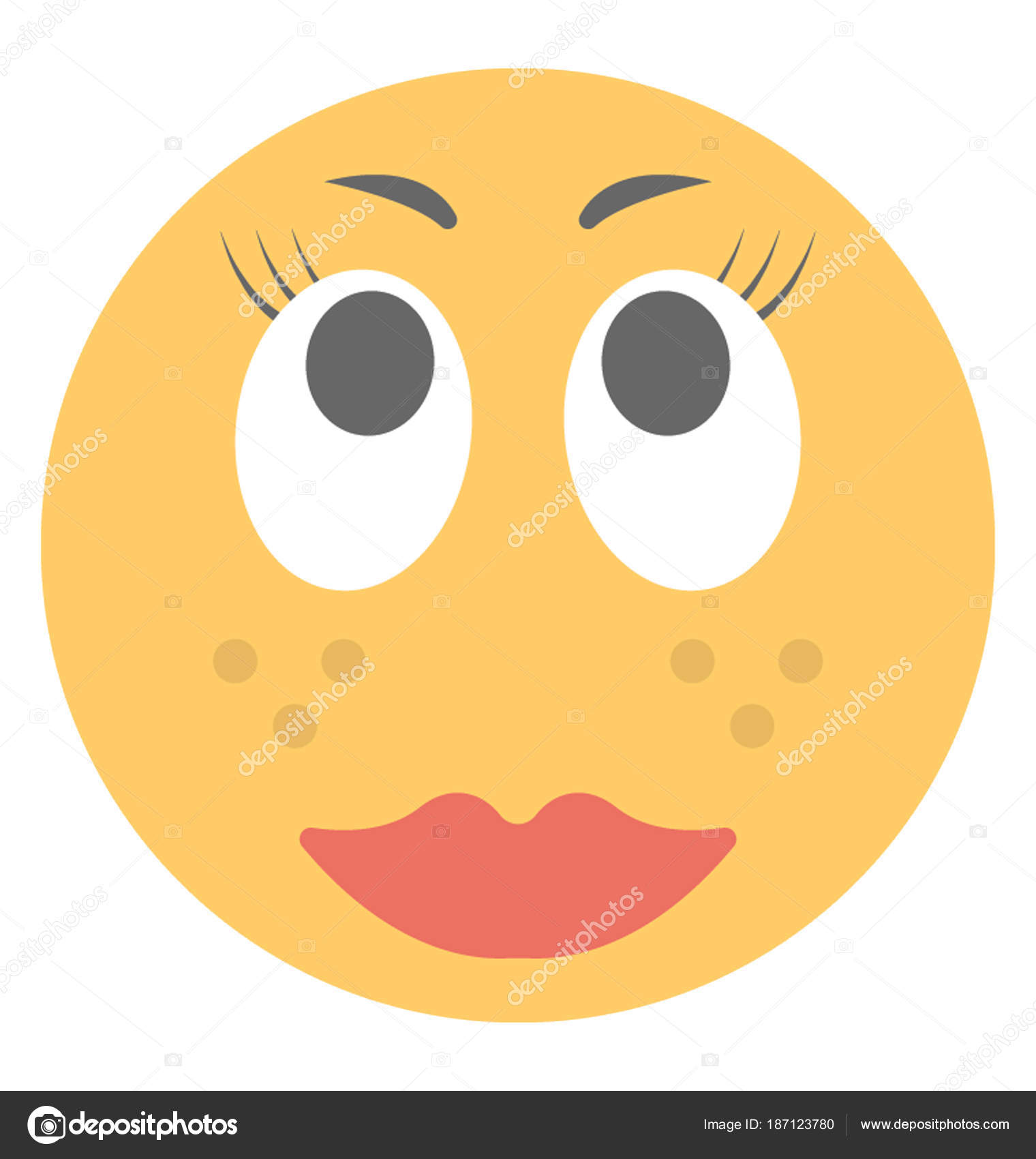 Bedårande Smiley Med Makeup Symboliserar Kärlek Känslor vektor av ...