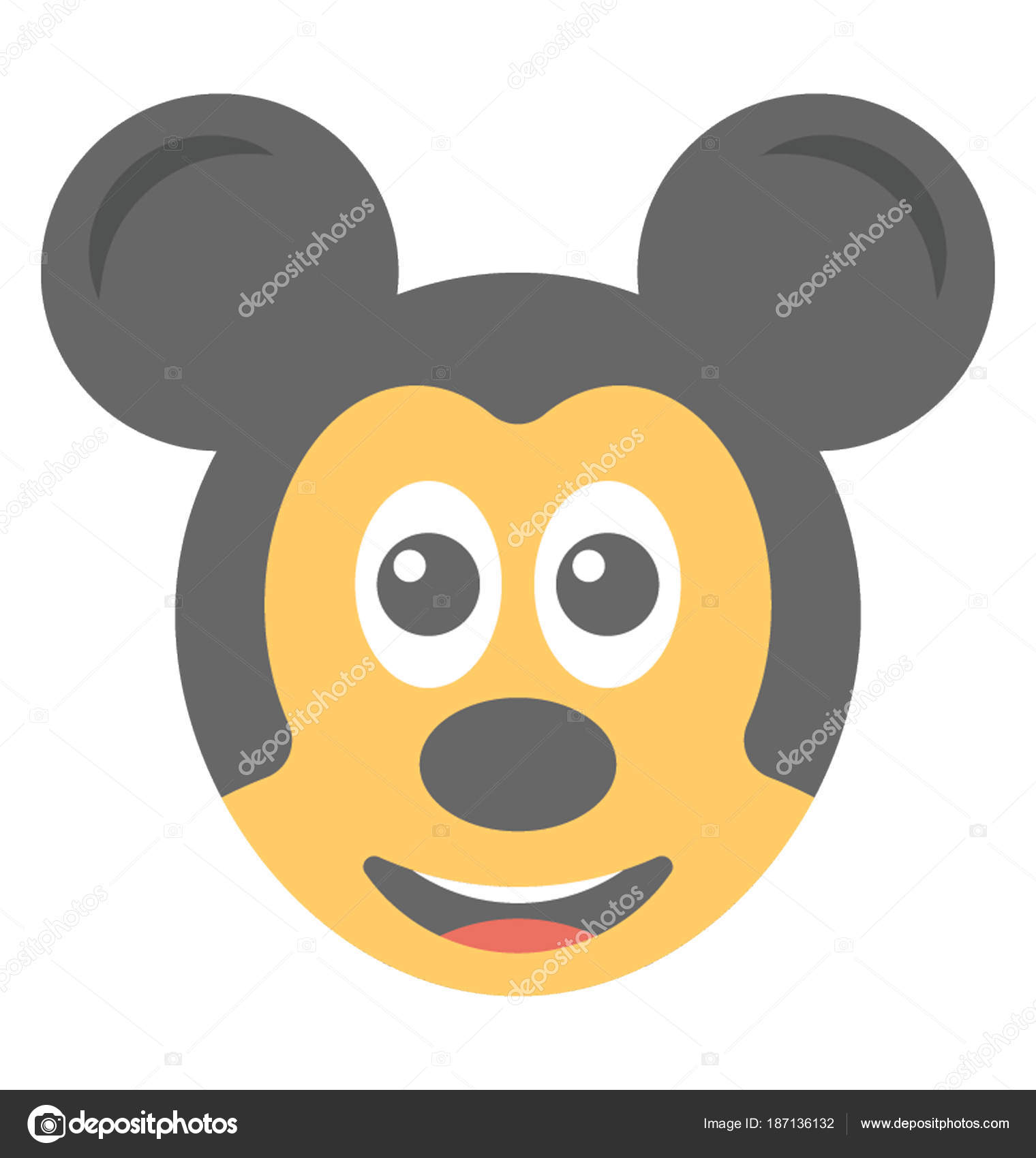Cartoon Appearance Mickey Mouse Flat Emoticon Stock Illustration by ...