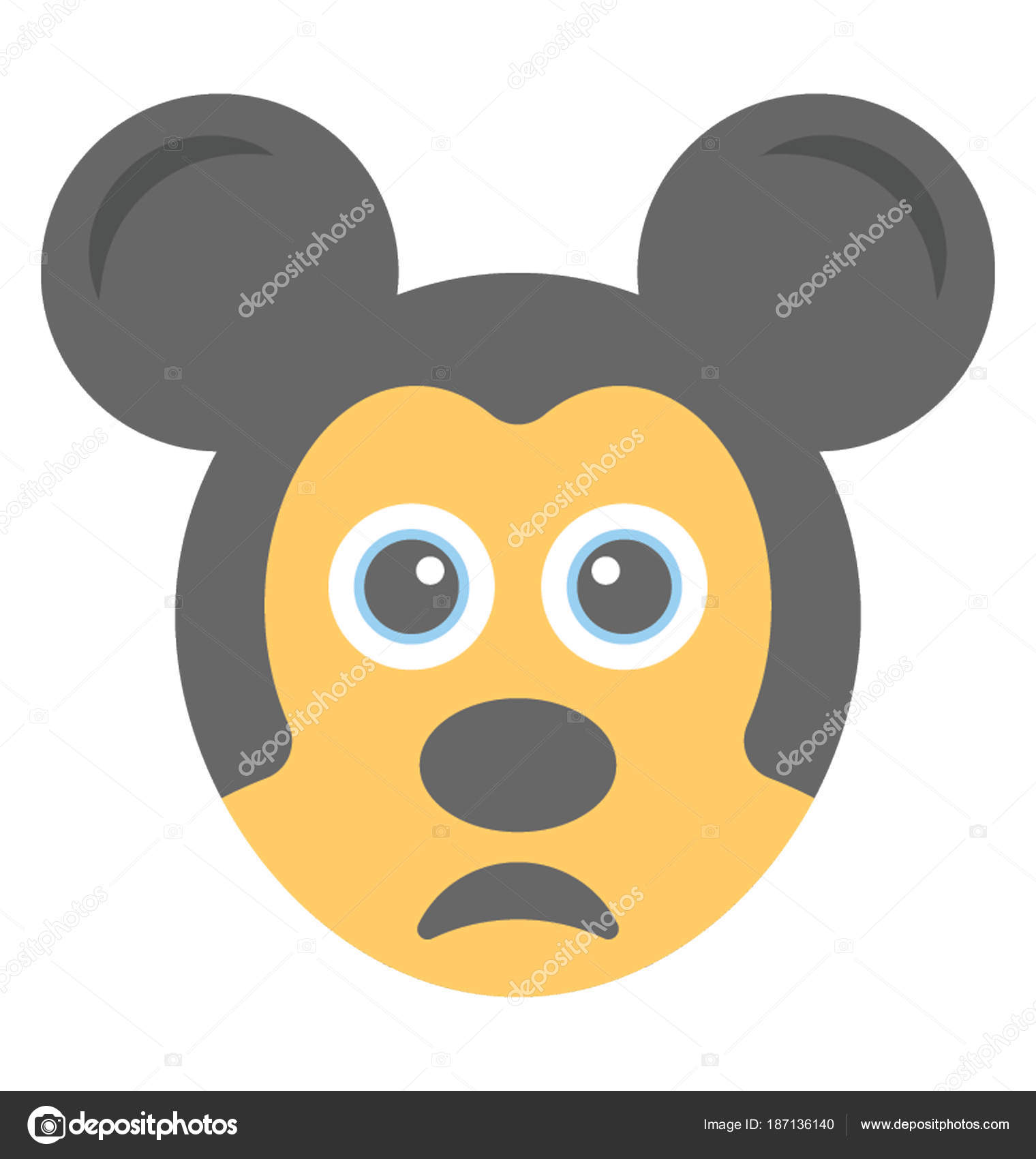 Cartoon Appearance Mickey Mouse Flat Emoticon Stock Vector Image by ...