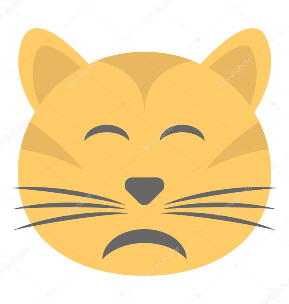 Sonriente Con Bigotes Simbolizando Emoticono Del Gato Vector de Stock ...