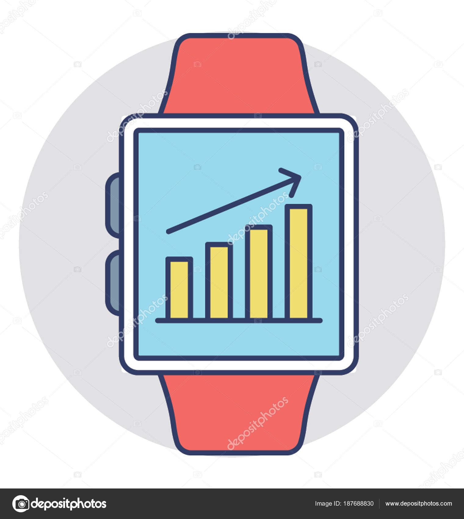 Smartwatch Presenting Screen Graph Stock Vector by ©creativestall 187688830