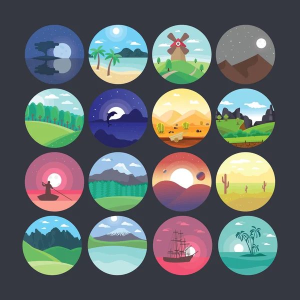 Flat Icon Landscape Stock Vector Image by ©creativestall #188284388