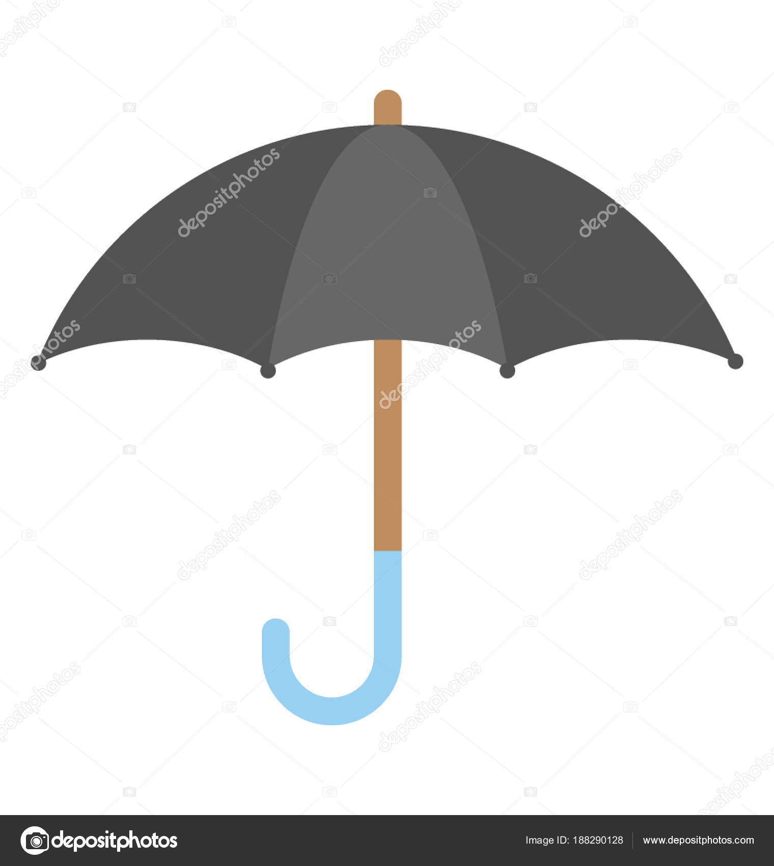 Open Umbrella Flat Vector Icon Stock Vector Image by ©creativestall ...