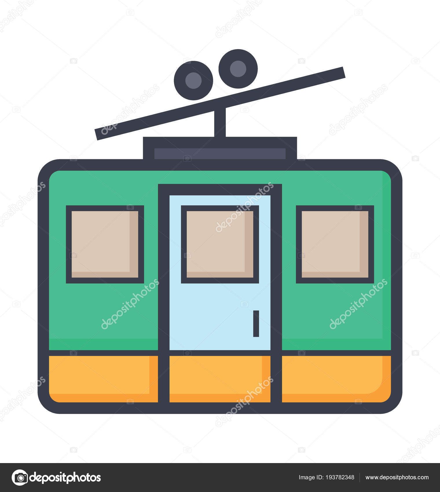 Aerial Lift Colored Illustration Icon Stock Vector Image by ...