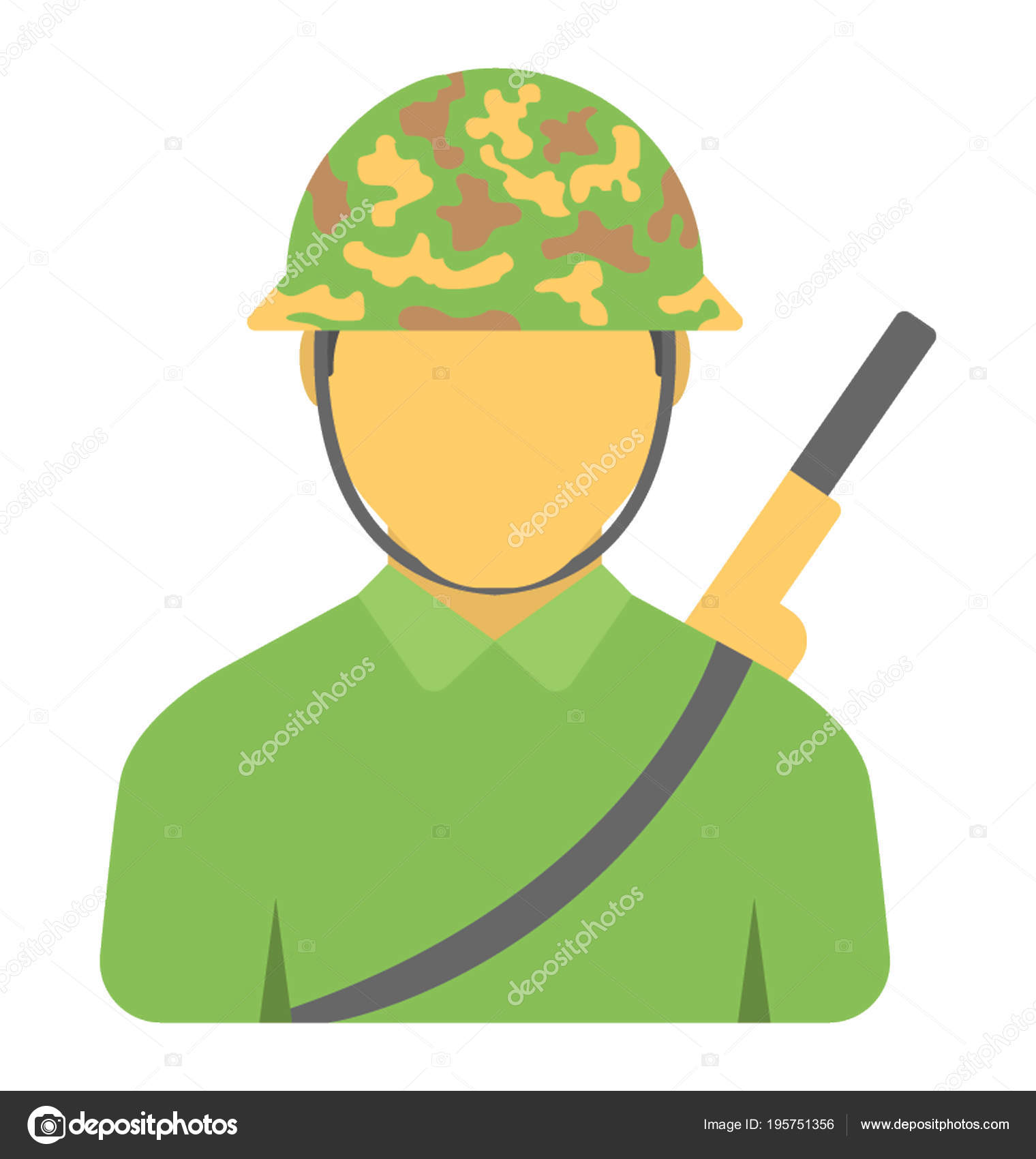 Avatar Masculino Completamente Vestido Como Soldado Armado Vector de ...