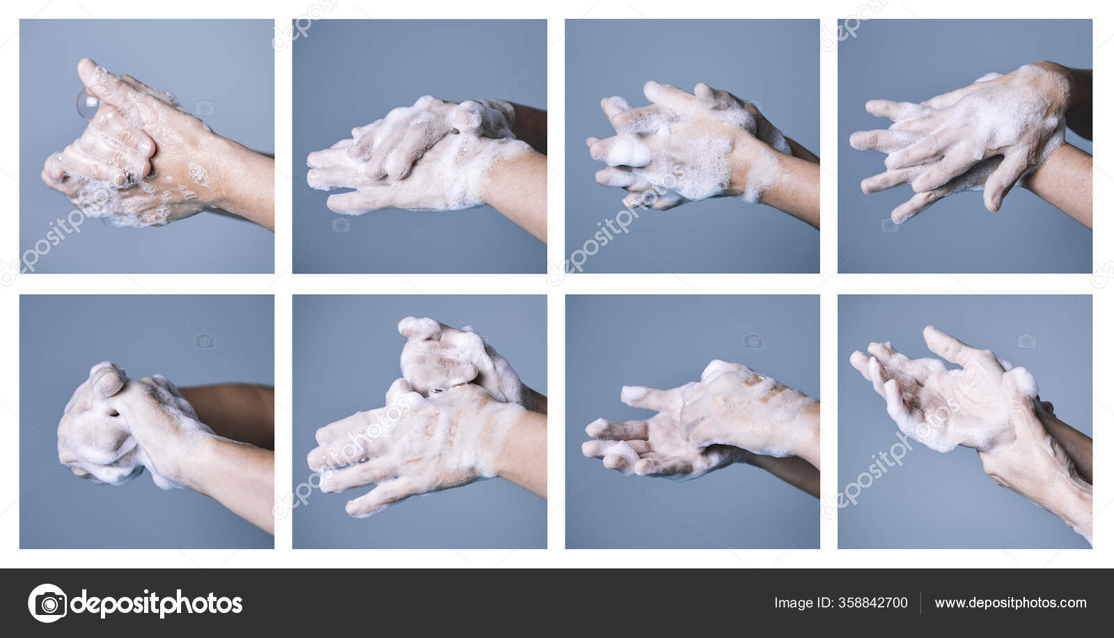Step Step Procedure Correct Hand Washing Proper Disinfection Virus ...