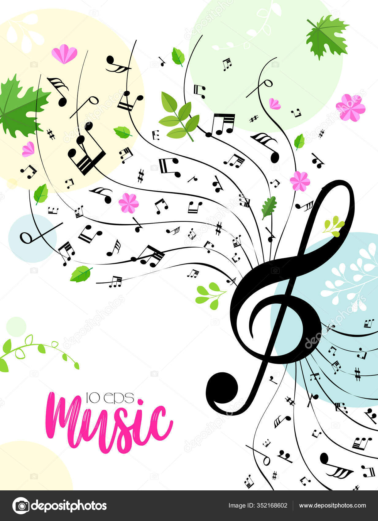 Music Spring Bright Musical Background Stock Vector by ©1nana1 352168602