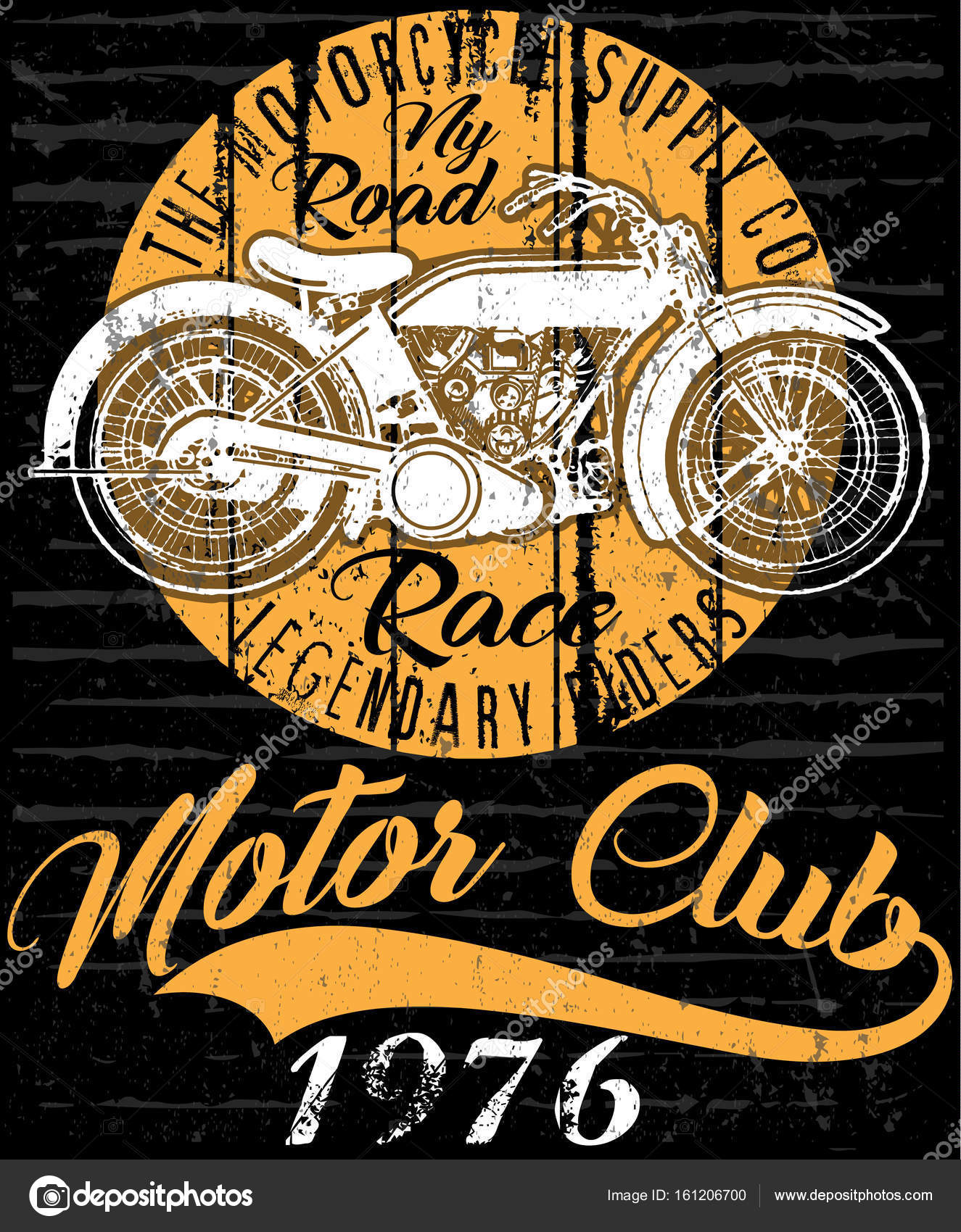 Vintage motorcycle poster t shirt graphic design Stock Vector by ...