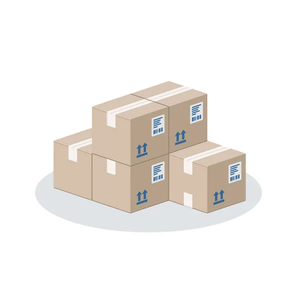 Pile Cardboard Boxes Delivery Packaging Concept Vector Illustration ...