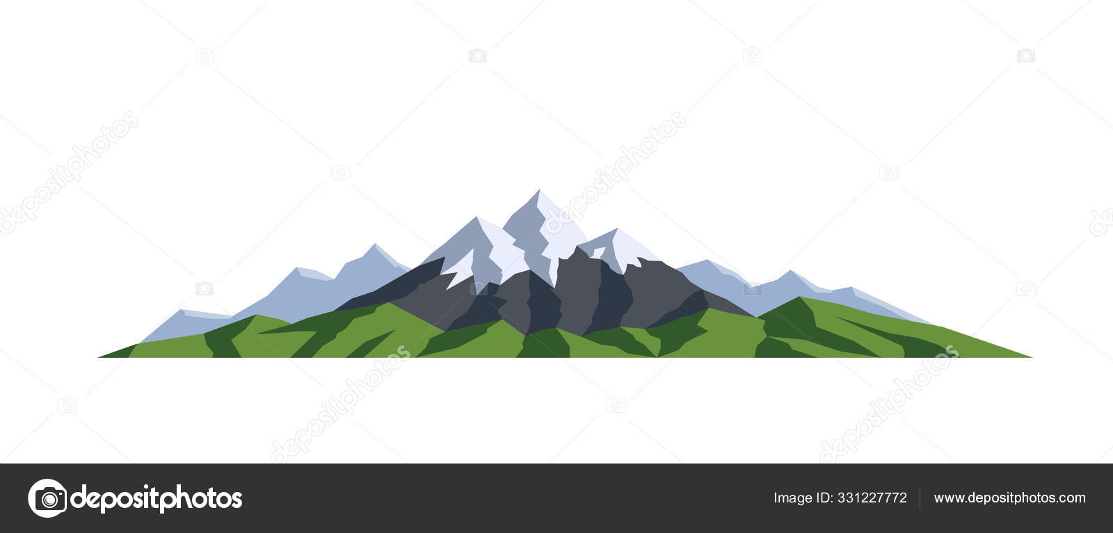 Hegyi Táj Vektor Illusztráció Sziluett Sziklák Panorámás Kilátás ...