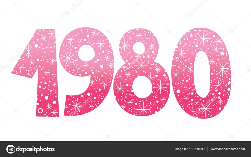 Número decorativo 1980 con destellos Vector de stock por ©Aliasching ...