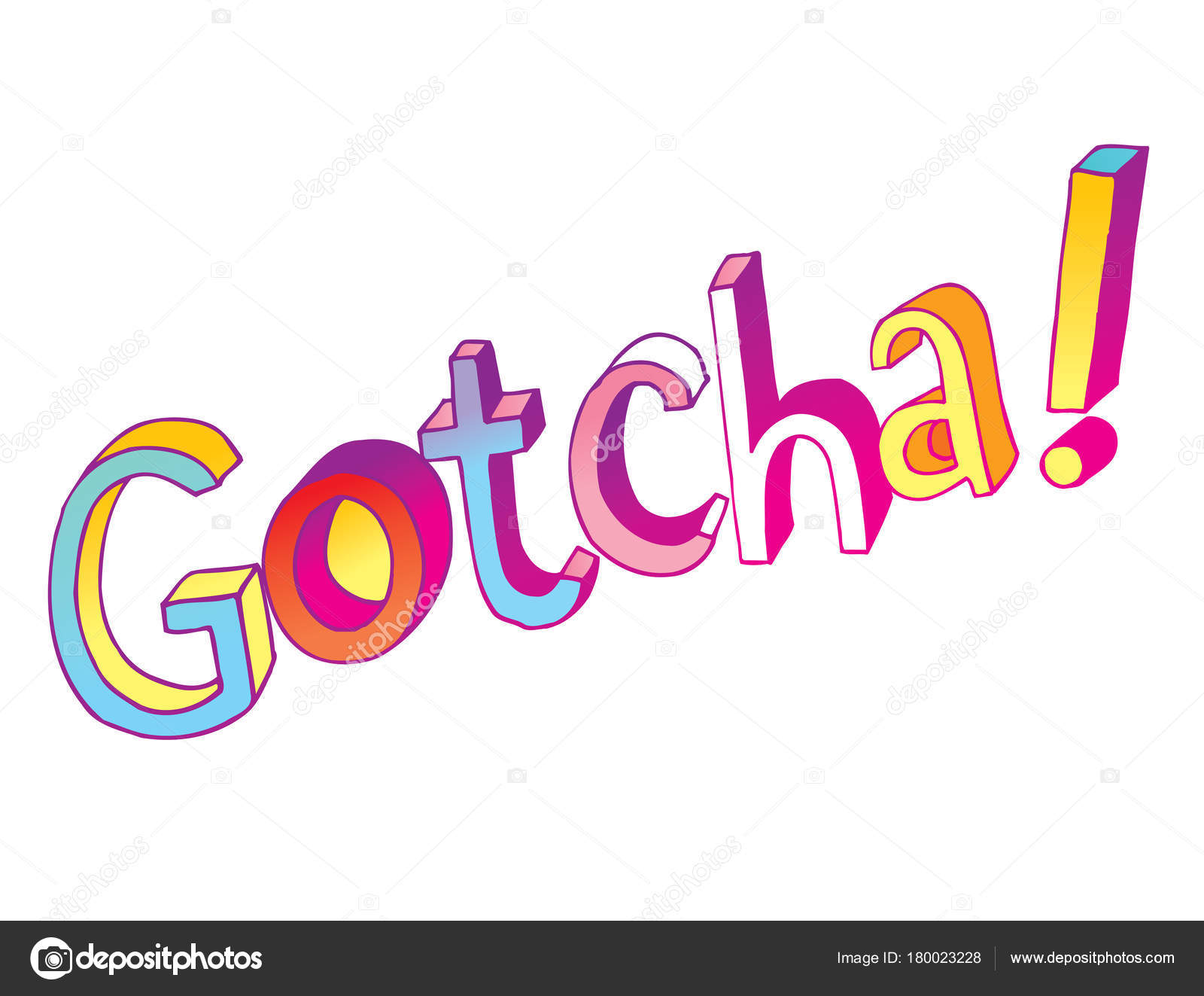 Gotcha Hand Lettering Design Stock Vector Image by ©Aliasching #180023228