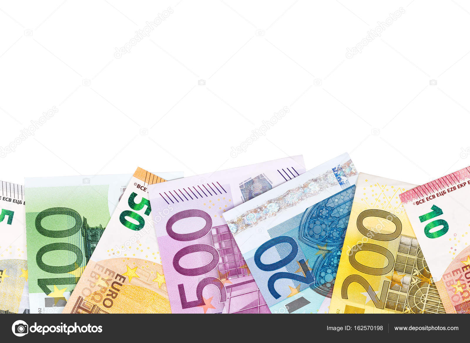 Cash euro banknotes on white background. Stock Photo by ©yamabikay ...