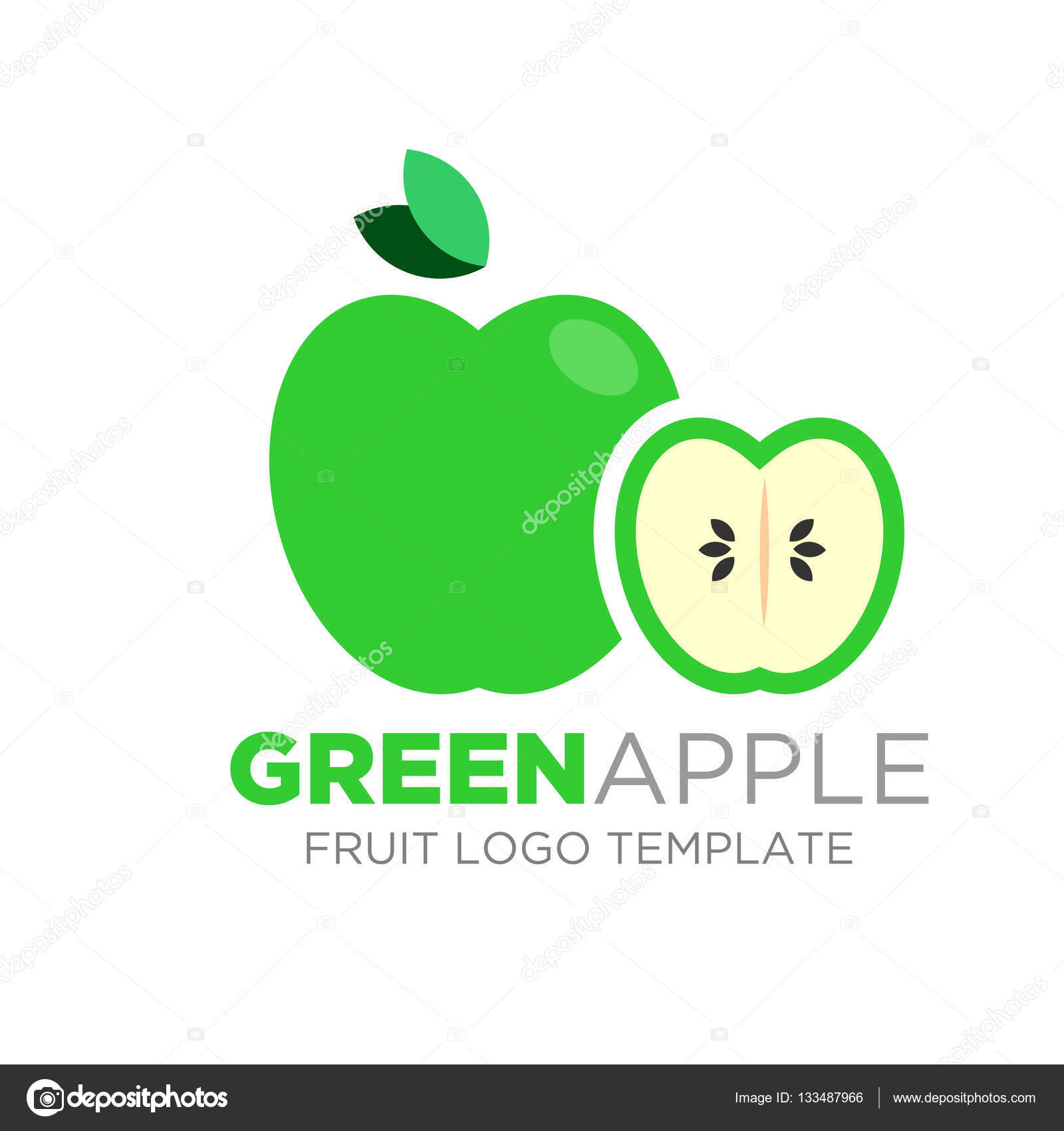 Green Apple logo — Stock Vector © yugra #133487966