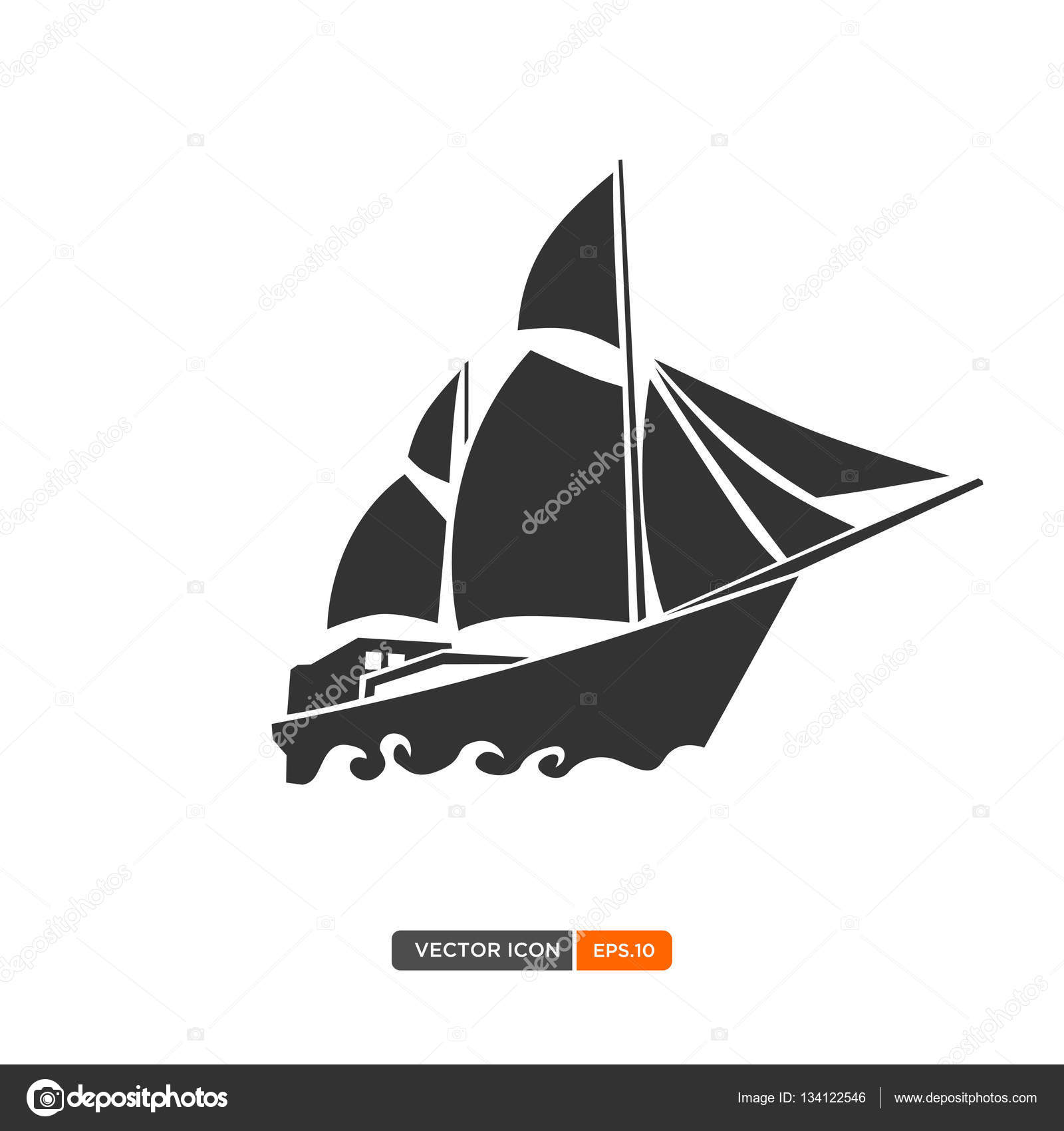 Velero o icono phinisi Vector de stock por ©yugra 134122546