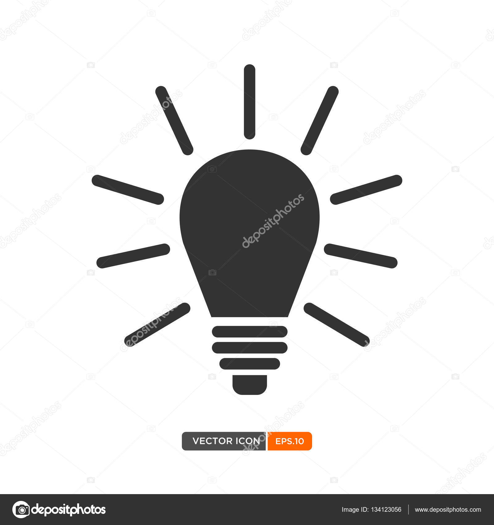 Ilustración de icono de bombilla Vector de stock por ©yugra 134123056