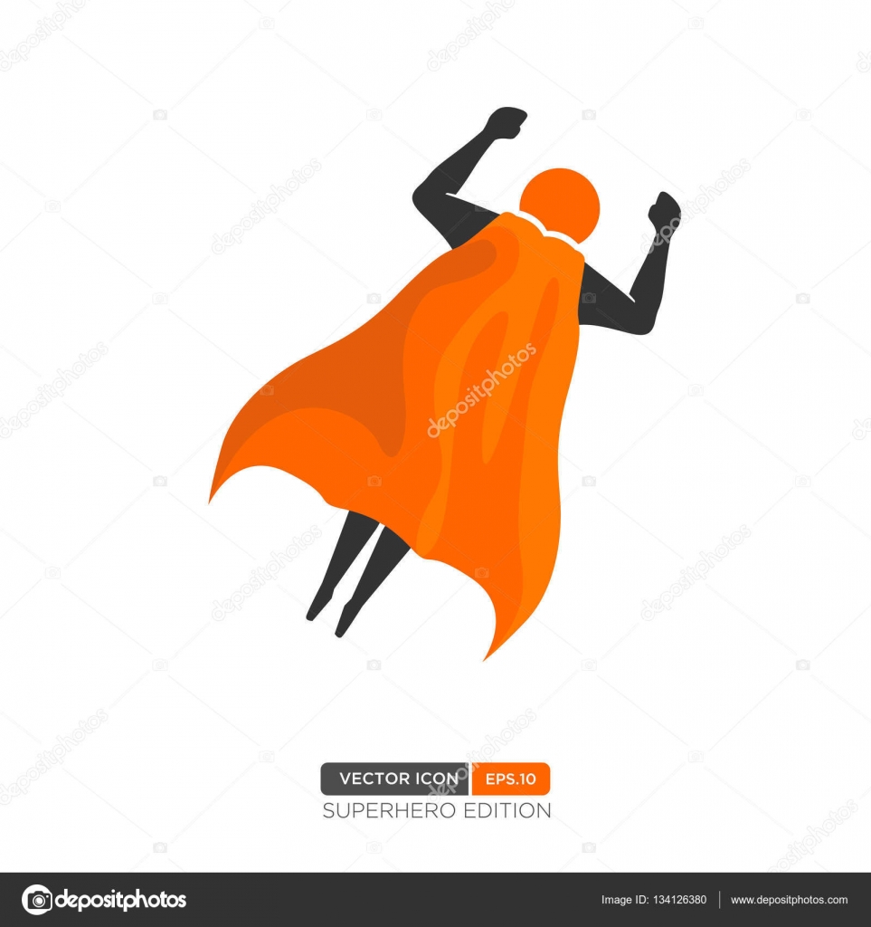 Fliegender Superhelden Silhouettenumhang