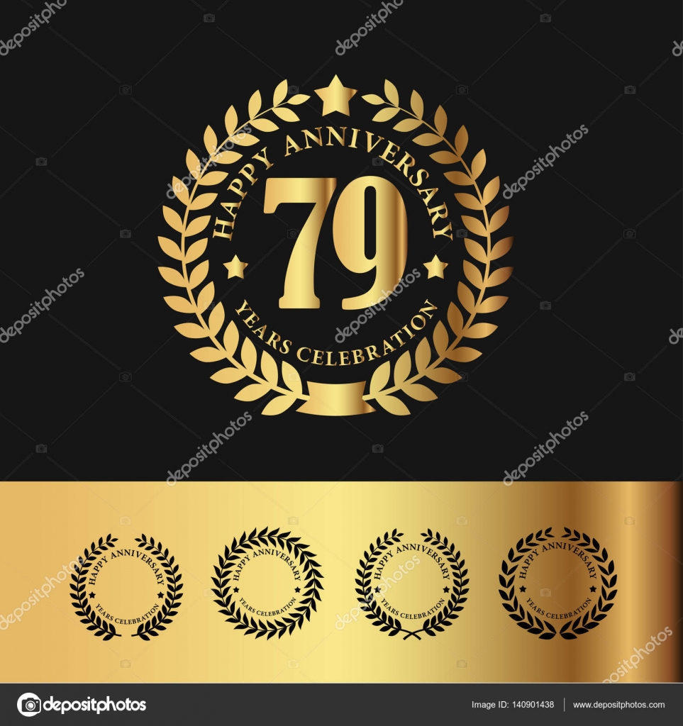 Golden Laurel Wreath 79 Anniversary Stock Vector Image by ©yugra #140901438
