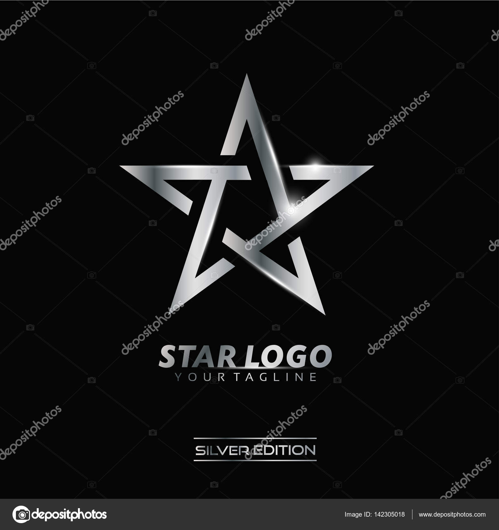 Silver Star Logo Stock Vector by ©yugra 142305018