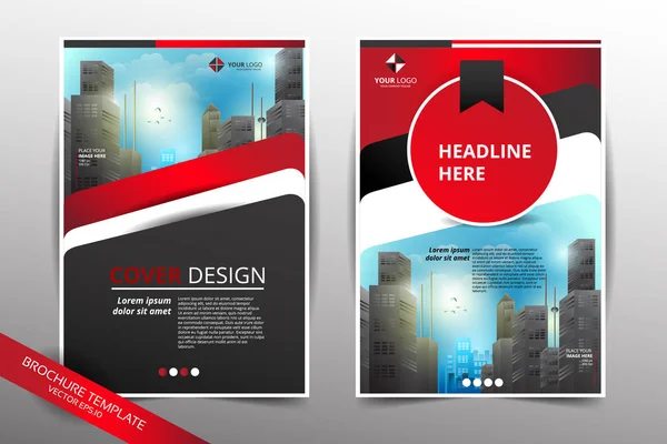Pamphlet design template with city background Stock Vector Image by ...