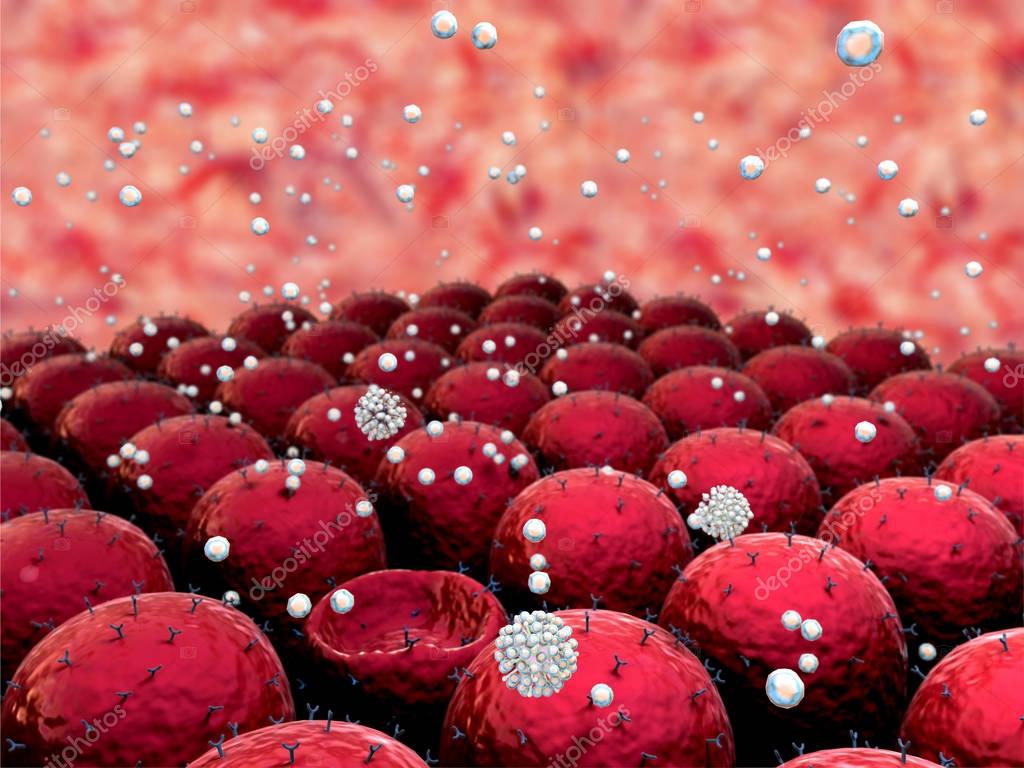 Pathogen and cells — Stock Photo © Ugreen #130390616