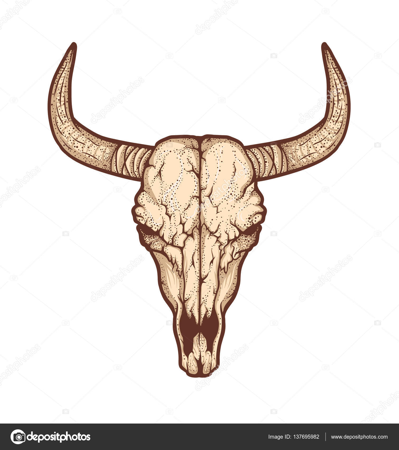 Tribal Bull Head Drawing