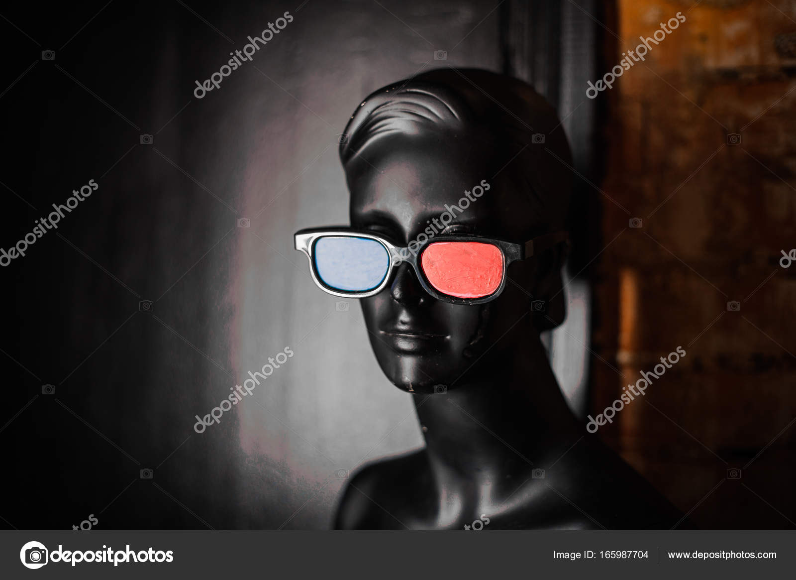 Black mannequin in stereo glasses — Stock Photo © Fesenko #165987704