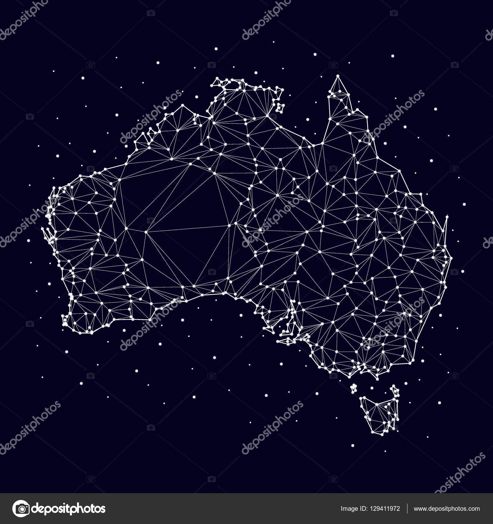 Map of Australia, constellation, vector graphics Stock Vector Image by ...