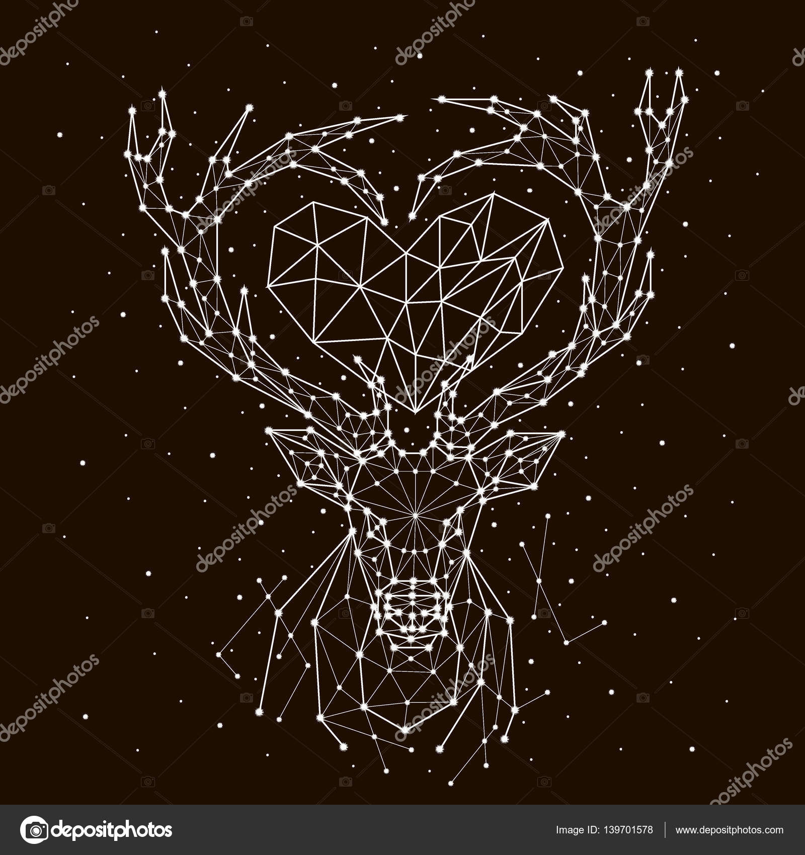 Starry sky constellation deer. Stock Vector Image by ©irkast #139701578