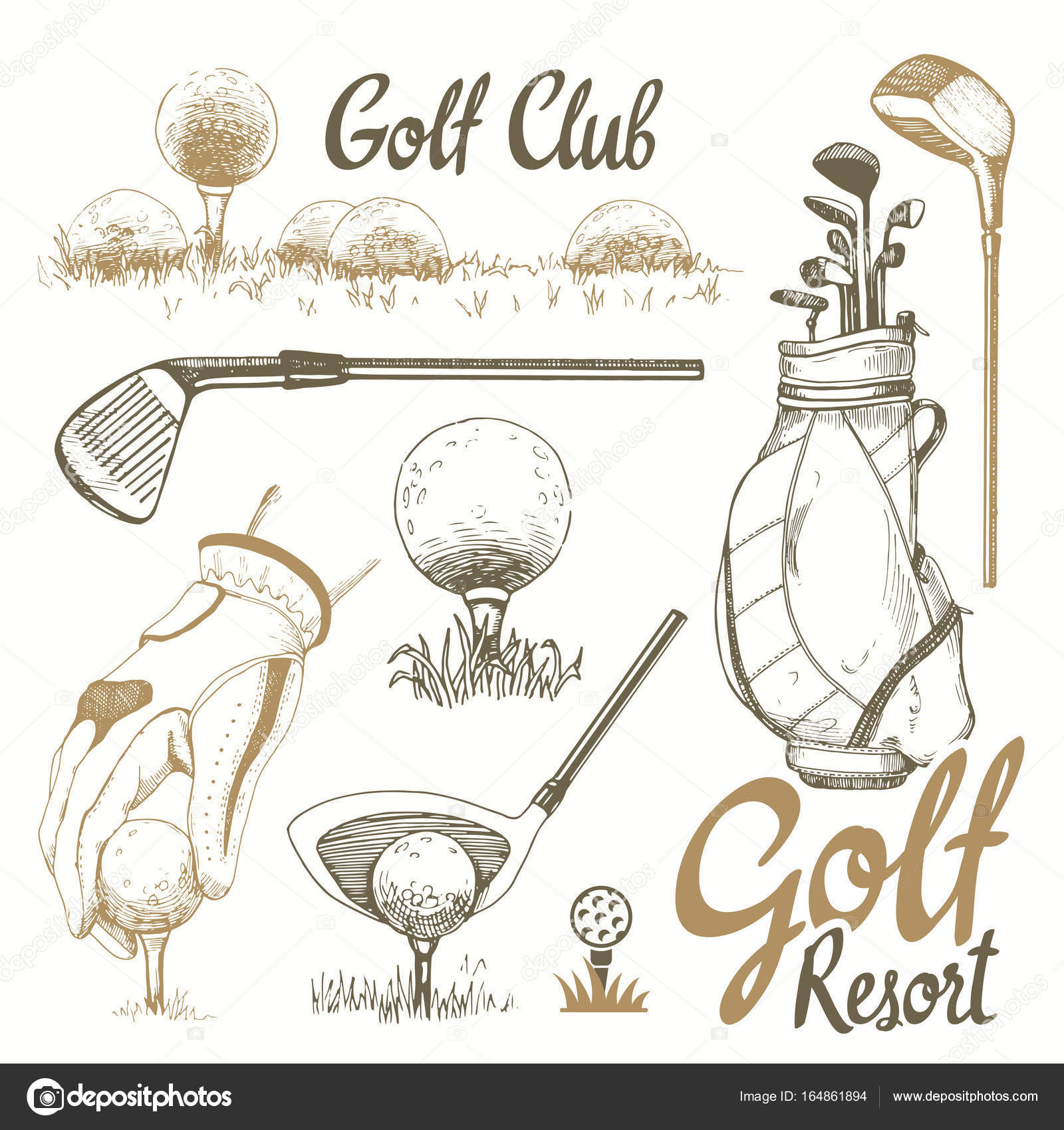 Golf Clubs Drawing