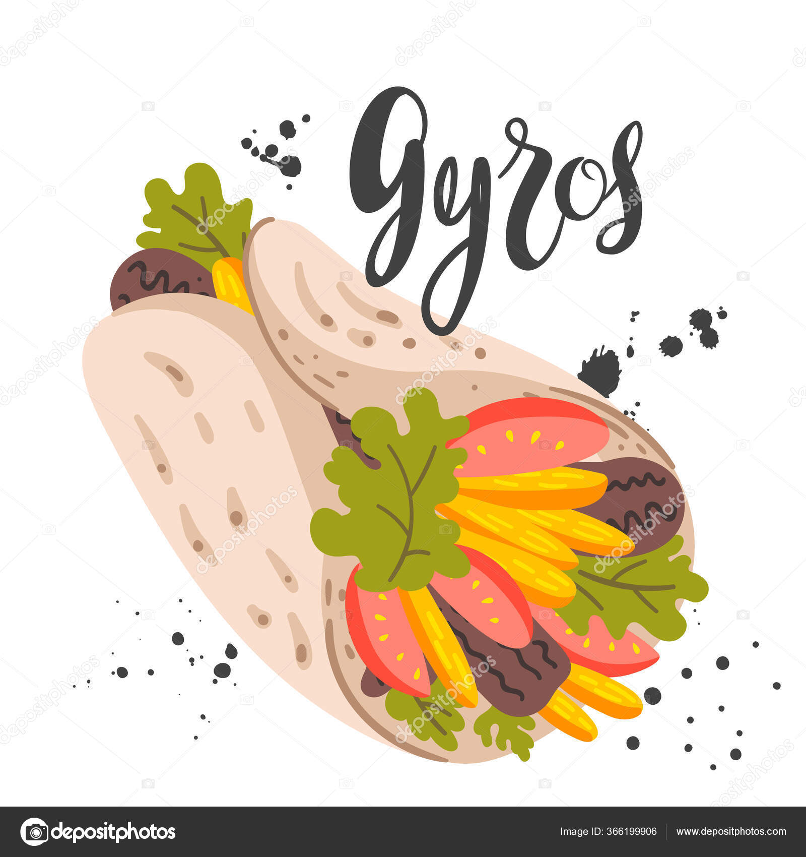 Delicious gyros flat banner vector template. Food Stock Vector Image by ...