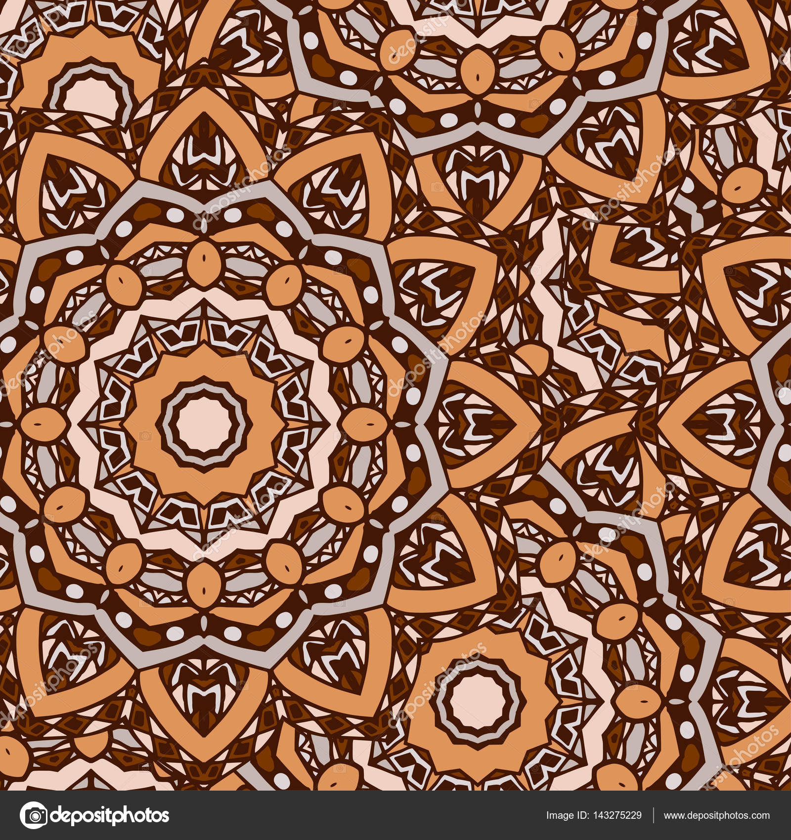 Mandala texture in bright colors. Seamless pattern on indian style ...