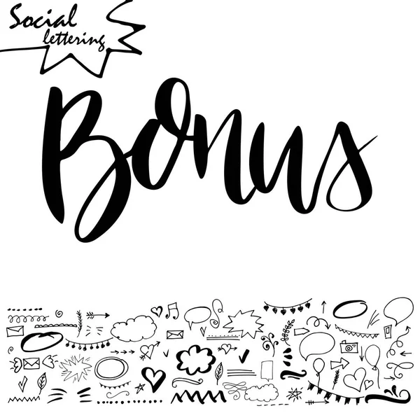 Lettering and symbols on Social media element. Modern calligraphy for ...