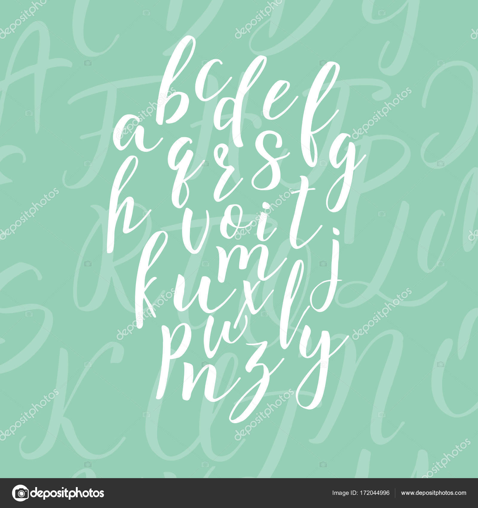 Hand drawn vector alphabet. Calligraphy letters for your design Stock ...