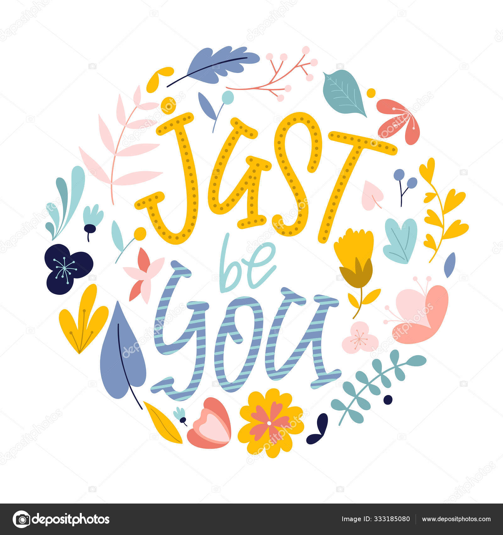 Just be You. Hand drawn feminism quote. Motivation woman slogan in ...