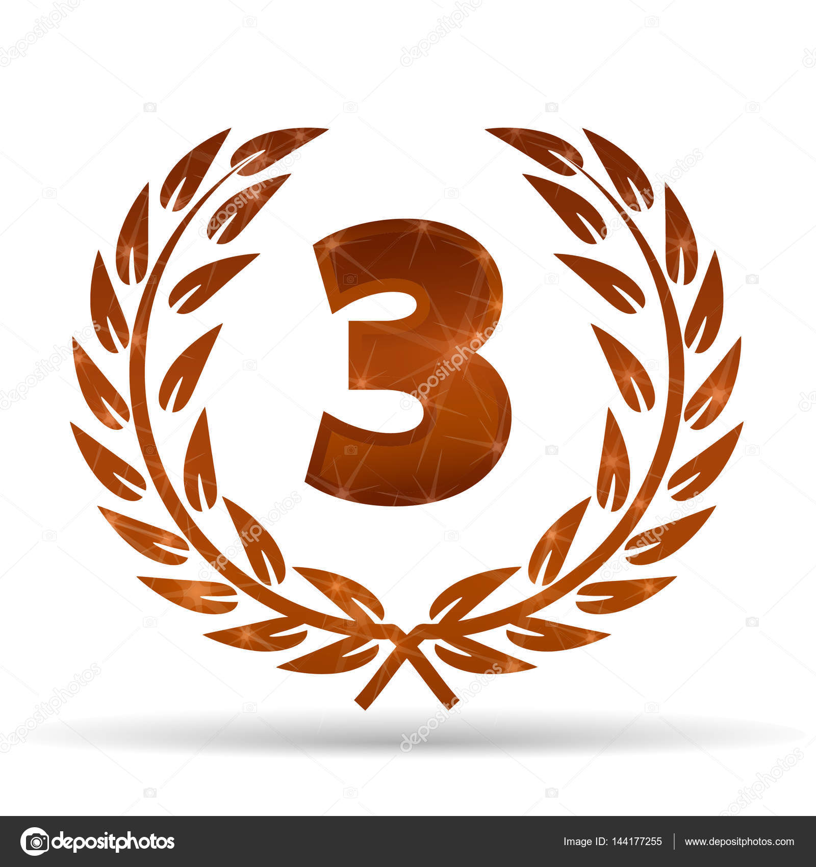 Laurel de bronce para el tercer lugar Vector de stock #144177255 de ...