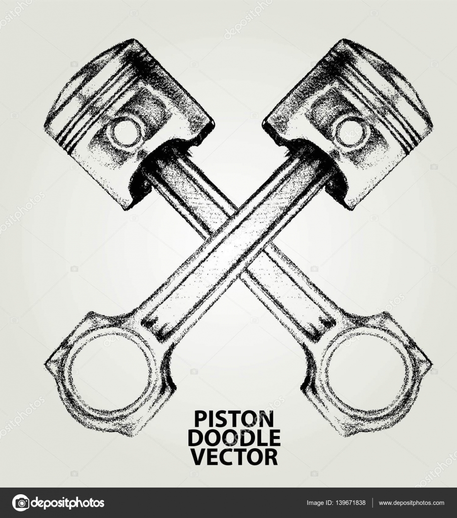 Piston sketch | VINTAGE PISTON SKETCH OR ELEMENT DESIGN ISOLATED ...