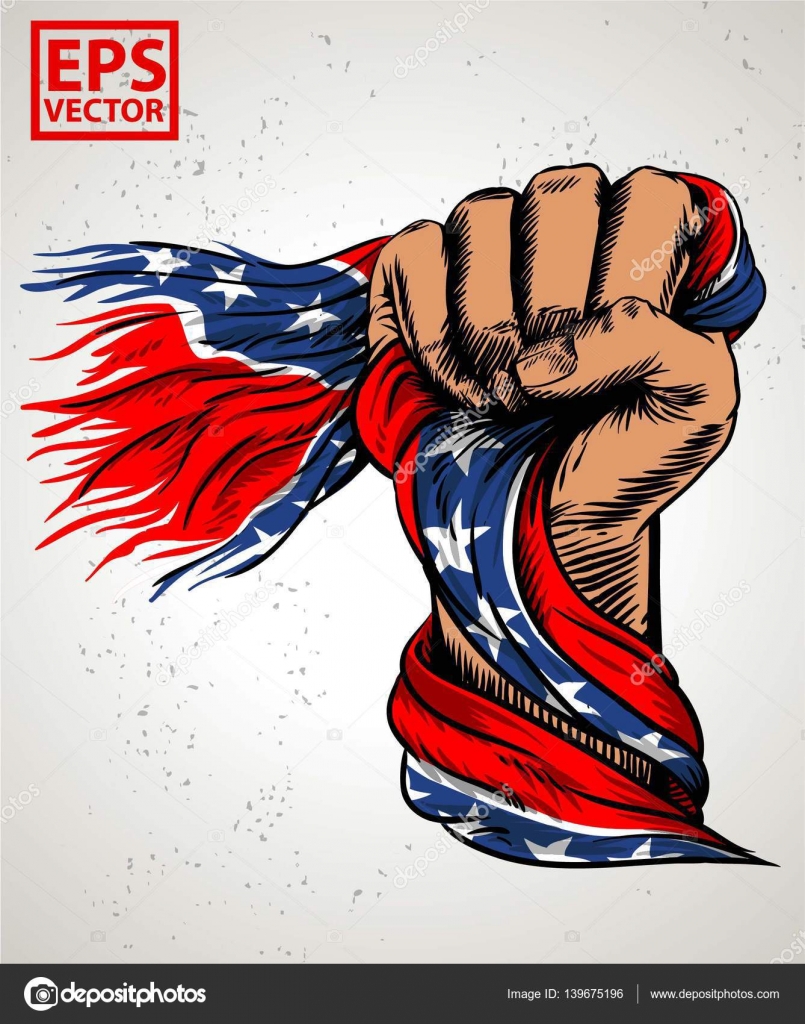 HAND HOLD OLD REBEL FLAG OR VINTAGE ILLUSTRATION Stock Vector Image by ...